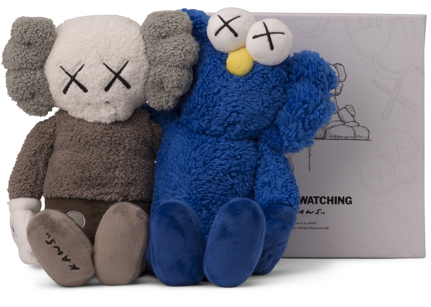 Kaws Seeing/Watching Plush Grey/Blue 16 Inch Figure